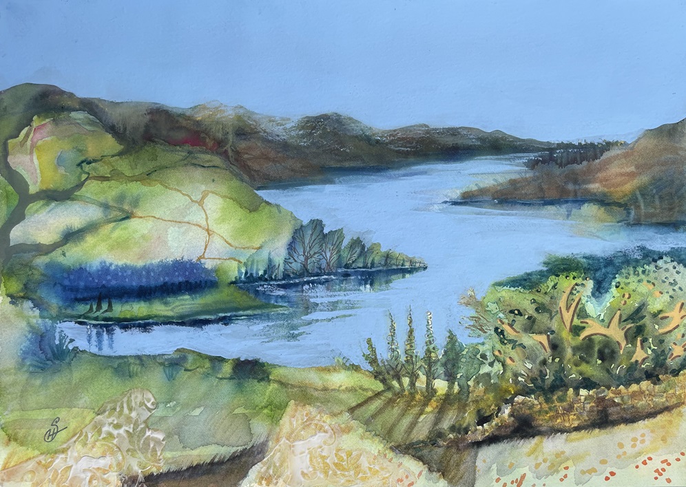 Buy Original Painting Abstract Landscape Lake – swirlysoph.com